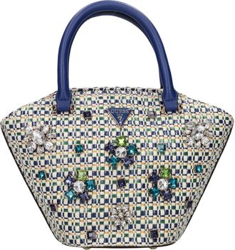 Guess Femme, Sacs, Multicolore, Taille: ONE Size Jewelled Raffia Shoulder Bag