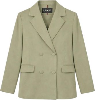 Liu Jo Femme, Vestes, Vert, Taille: 38 FR Double-breasted Fluid Blazer