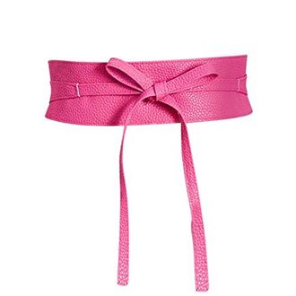 Generic Ceinture Elastique - Ceinture large pour femme en similicuir &eacute;l&eacute;gante accessoire mode noeud d&eacute;coratif polyvalente pour tenue vestimentaire