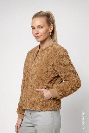 Monari Fellimitatjacke Jacke fake fur Regular fit mit Kunstfell