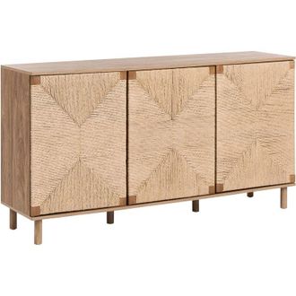 Beliani Sideboard mit 3 T&uuml;ren BONDI Hellbraun