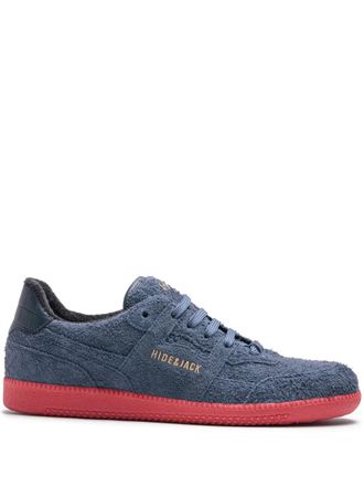 Hide&Jack baskets en daim &agrave; logo imprim&eacute; - Bleu