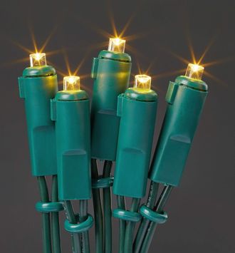 Hellum 100-tlg. LED Lichterkette innen mit Stecker und gr&uuml;nem Kabel, mini Lichterkette mit 100 warmwei&szlig;en LED, mit Stecker f&uuml;r innen mit beleuchteter L&auml;nge 1