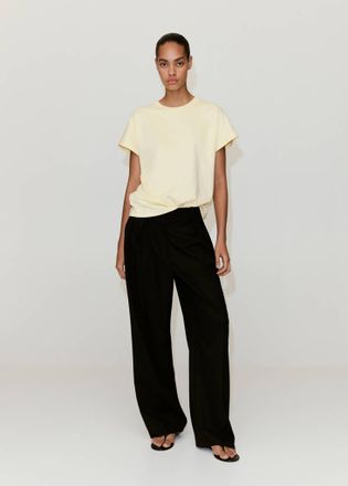 Mango T-shirt coton manches courtes jaune pastel - Femme - XXS - MANGO
