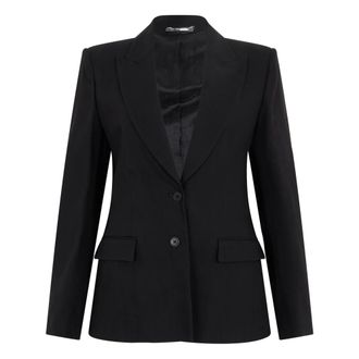 Alberta Ferretti Femme, Vestes, Noir, Taille: 44 FR Blazer crois&eacute; &agrave; revers