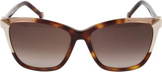 Carolina Herrera Femme, Accessoires, Brun, Taille: 58 MM Lunettes de soleil rectangulaires