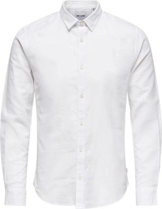 Only & Sons Only & Sons, Homme, Chemises, Blanc, Taille: 2XL Onscaiden Life LS Solid Linen Shirt