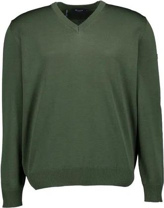 Maerz MAERZ Muenchen Herren Pullover grün Merinowolle unifarben