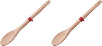 T-fal Ingenio K23005 Holz-L&ouml;ffel, braun/rot, 38.4 x 9.2 x 2.7 cm (Packung mit 2)