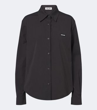 Miu Miu Chemise en popeline de coton m&eacute;lang&eacute;