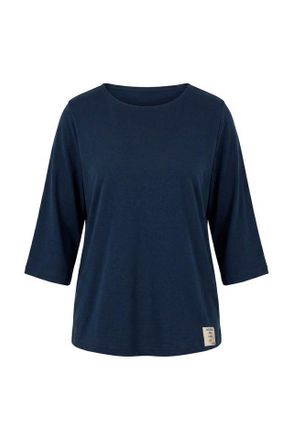 Ulla Popken T-Shirt Shirt U-Boot-Ausschnitt 3/4-Arm Biobaumwolle