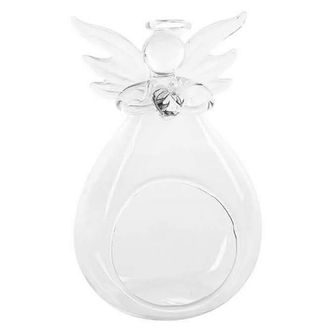 Amosfun Glas Kerzenhalter Kristall Teelichtglas Engel Figur Kerzenglas Windlicht Teelichthalter Teelicht Kerzenst&auml;nder Hochzeit Weihnachten Tischdeko Hochzeit