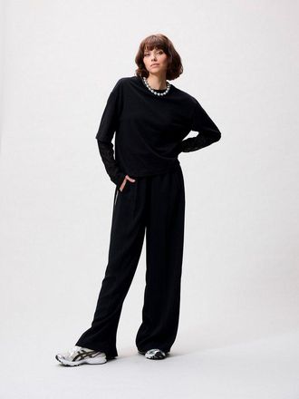 Catwalk Junkie Langarmshirt - Damenshirt in Unifarbe mit Spitze