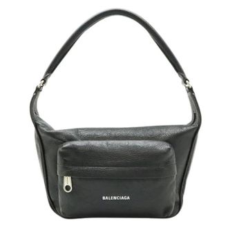 Balenciaga Pre-owned Sac bandouli&egrave;re Raver Mediu Logo Print Leather - Femme - Pre-owned - Noir - Taille: ONE Size