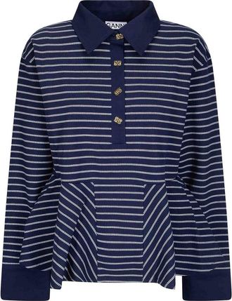 Ganni Poloshirt - Hellblau