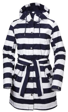 Helly Hansen Damen Lyness II Regenmantel, XS, Streifen Abendblau