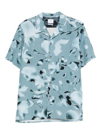 Paul Smith chemise &agrave; fleurs - Bleu