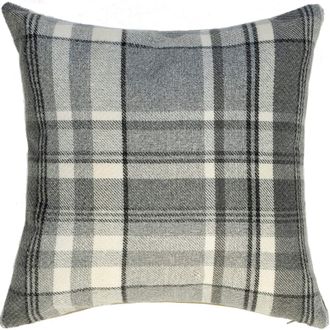 McAlister Textiles Heritage | Kissenbezug f&uuml;r Sofakissen in Anthrazit Grau | 43 x 43 cm | gewobenes Tartan-Muster kariert | Deko Kissenh&uuml;lle Sofa, Bett, Couch pflegeleic