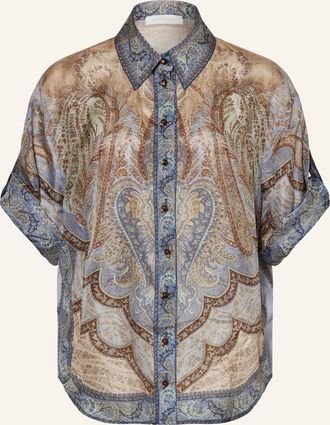 Zimmermann Hemdbluse Wanderlust Aus Seide blau
