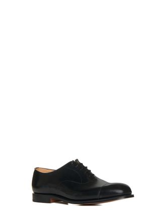 Churchs Mens Oxford Shoes Consul Black Leather Calfskin Lace-Up Flat