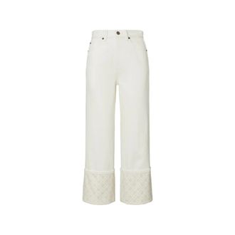 Tory Burch Femme, Jeans, Blanc, Taille: W25 Cropped Jeans