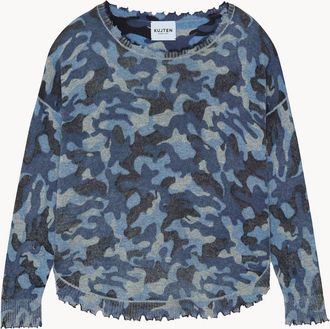 Kujten Pull cachemire col rond liquette - Pull Mela Camou