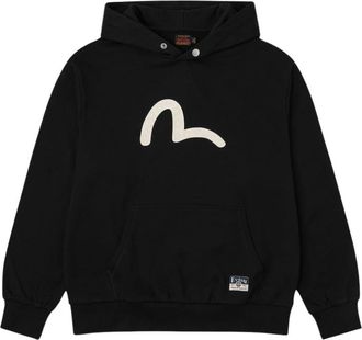 Evisu Sweat &agrave; capuche coupe d&eacute;contract&eacute;e avec imprim&eacute; mouette - Homme - Sweatshirts et sweats &agrave; capuche - Noir - Taille: M