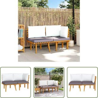 vidaXL vidaXL Akazienholz - 2-tlg. Garten-Lounge-Set mit Kissen Massivholz Akazie