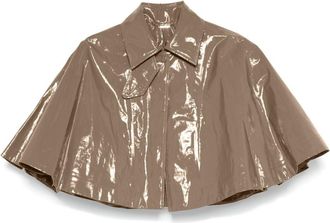 Chloé Kurzes Cape in Lackoptik - Braun