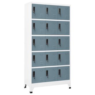 Generic Industrieller Schlie&szlig;fachschrank mit (6/9/12/15/18) F&auml;chern - Robuste Stahlaufbewahrung, 90x45x180 cm - f&uuml;r B&uuml;ros oder Sport-Umkleider&auml;ume, Einfache M