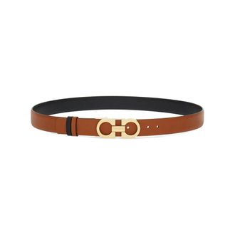 Ferragamo Wendeleder G&uuml;rtel mit Gancini-Schnalle - - Accessories - Damen - Braun - 85 CM