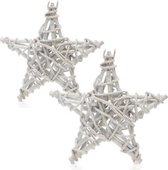 Com-Four 2X Rebenkranz mit Sternen - Deko-Tischkranz aus Zweigen - natürlicher Türkranz zum selber Schmücken - DIY Naturkranz als Tischdeko, Fensterschmuck, Tü