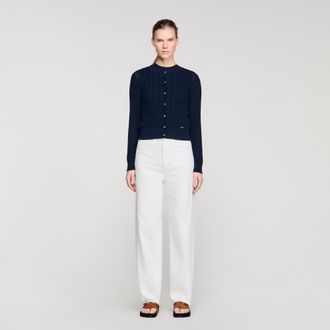 Sandro Cardigan court en maille textur&eacute;e
