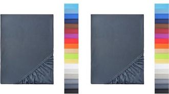 NatureMark Mikrofaser SPANNBETTLAKEN zum Sparpreis! viele Größen und Farben Markenware (90x200-100x200 cm, anthrazit grau) (Packung mit 2)