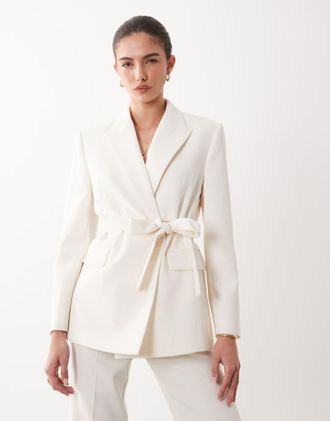 Mango Iguana - Eleganter Blazer in Pastellgelb, Kombiteil