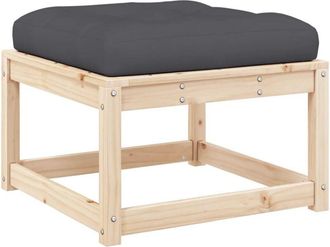 Les Tendances Repose-pied de jardin avec coussins bois de pin massif