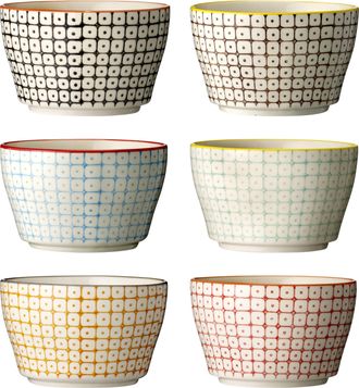 Bloomingville Schalen Carla, rot orange blau gr&uuml;n, Keramik, 6er Set, 11cm