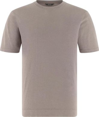 Boggi Milano Homme, Pulls, Gris, Taille: XL T-shirt en maille de cr&ecirc;pe de coton