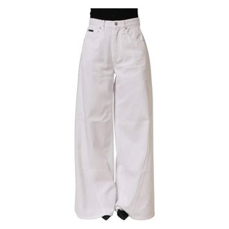 Dolce & Gabbana Femme, Jeans, Blanc, Taille: 36 FR Jean Large Jambe