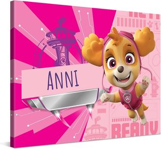 Picanova PAW Patrol Skye Kunstdruck - Anni - 80x60cm - Druck auf Leinwand - Personalisierte Wandbilder - Baby-Geschenk Leinwandbild - PAW Patrol Kollektion