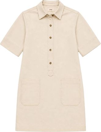 A.P.C. A.p.c., Femme, Robes, Beige, Taille: 40 FR Courte Manches Longues Dress