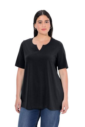 Ulla Popken Damen, große Größen, T-Shirt, A-Linie, Tunika-Ausschnitt, Halbarm