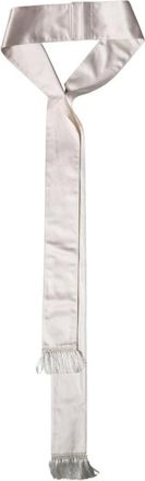 Dolce & Gabbana Homme, Accessoires, Blanc, Taille: ONE Size Foulard en satin de soie &agrave; franges