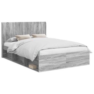 vidaXL Struttura Del Letto Con Stoccaggio E Testata Sonoma Grigio Vidaxl