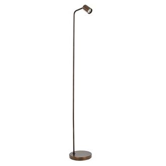 Eglo Stehlampe Rigomagno, Lampe Wohnzimmer mit schwenkbarem Spot, Standleuchte aus Metall in Bronze-geb&uuml;rstet, Leselampe mit GU10 Fassung, 151 cm