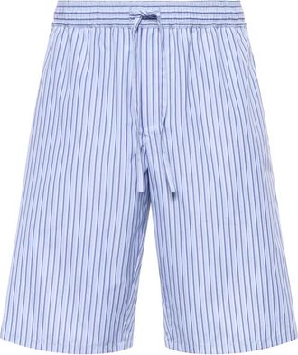 Dolce & Gabbana Homme, Shorts, Bleu, Taille: XL Striped Poplin Bermuda Shorts