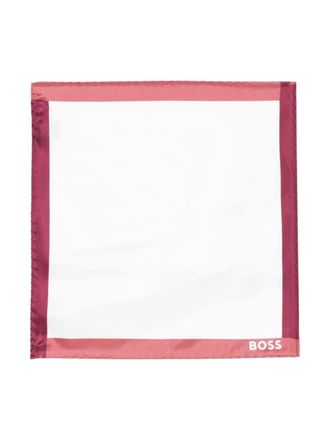 BOSS carré de poche en soie - Blanc