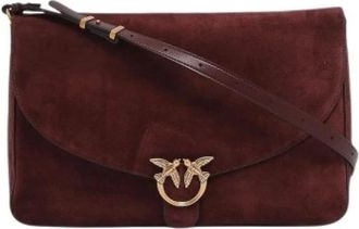 Pinko Pinko - Love Satchel Big Suede - Femme - Sacs - Rouge - Taille: ONE Size