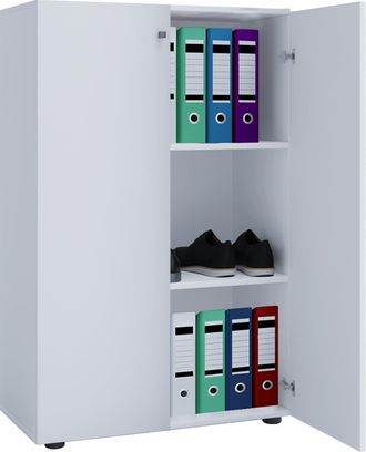 VCM Büroschrank mit 3 Fächern | moderner Aktenschrank mit Drehtüren | Maße ca. B. 70 x H. 110 x T. 40 cm - Lona 3-Fach