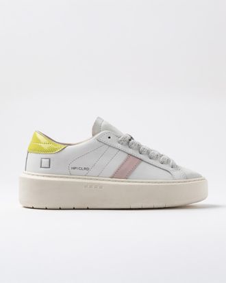 D.A.T.E. hill low platform colored white-lemon